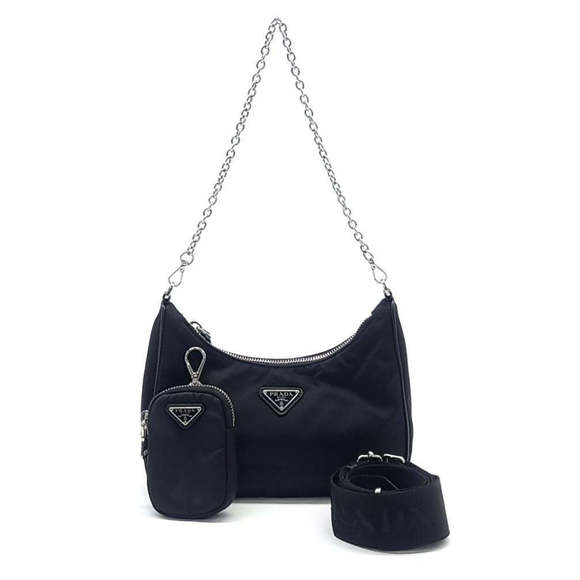 Prada | Bags | Prada Nylon Tessuto Chain Strap Hobo Bag | Poshmark